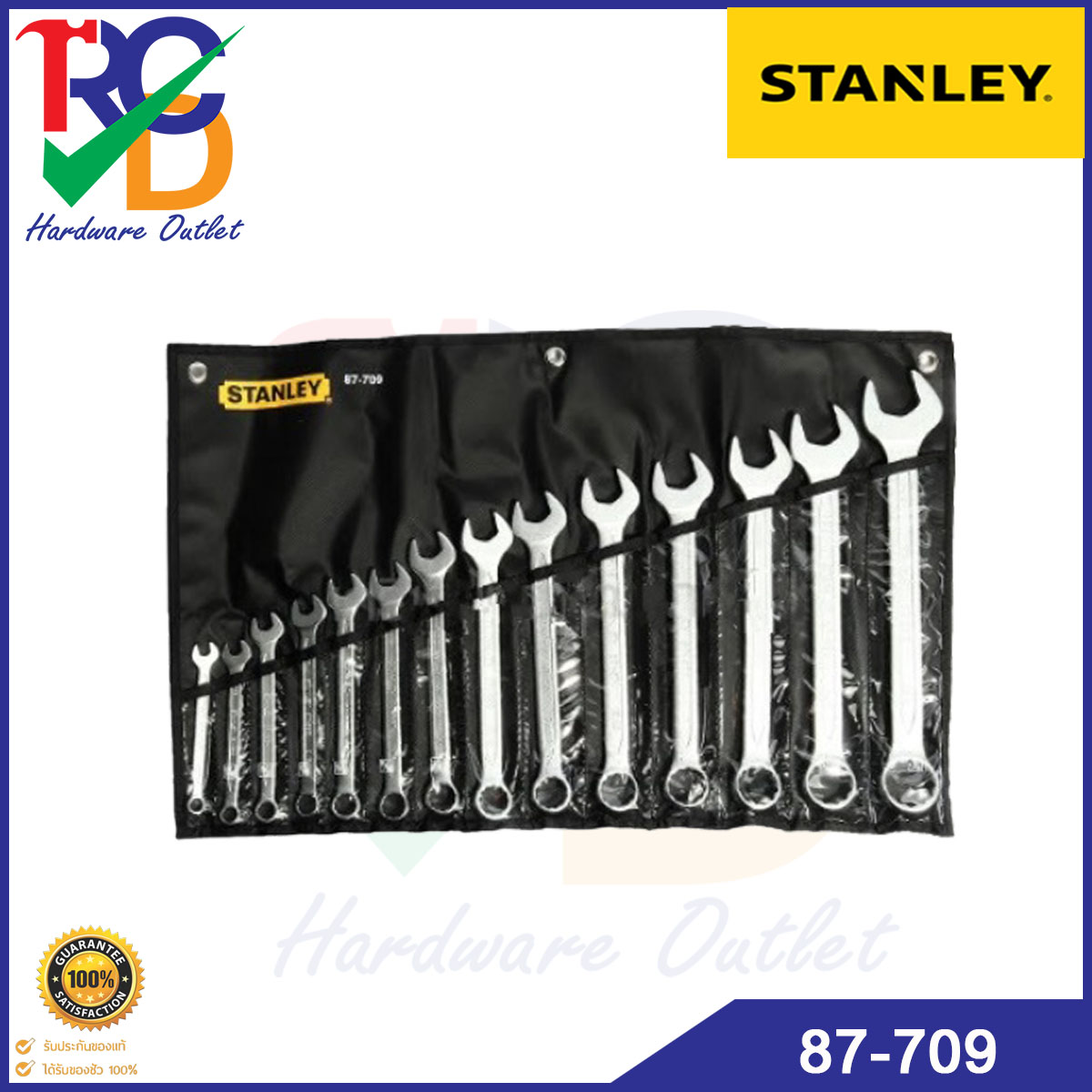 STANLEY ชุดประแจแหวนข้างปากตาย “STANLEY” #87-709 Size.3/8″-1-1/4 ...